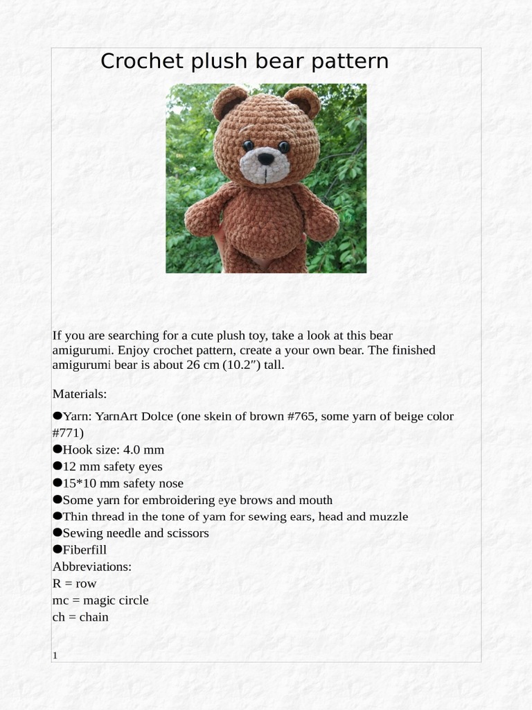 Free Bear Pattern | PDF