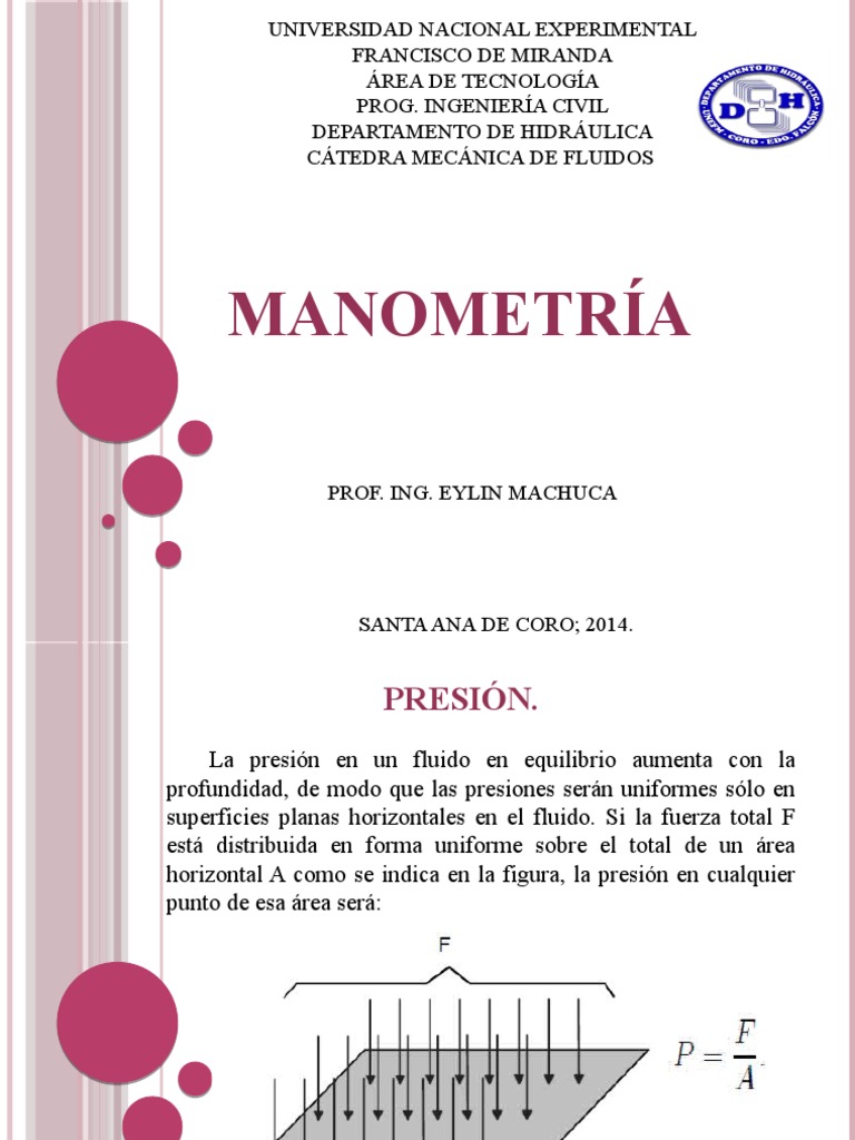 Manometría | PDF | Medida de presión | Presión