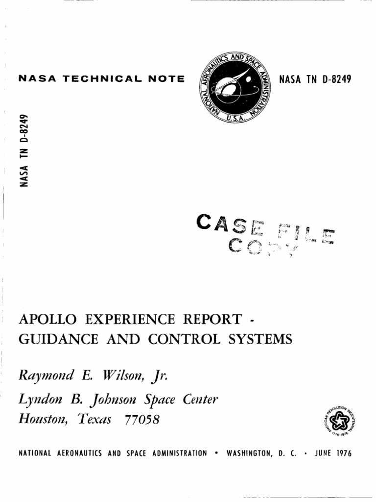 Apollo Guidance and Control Systems Report | PDF | Apollo Lunar Module ...