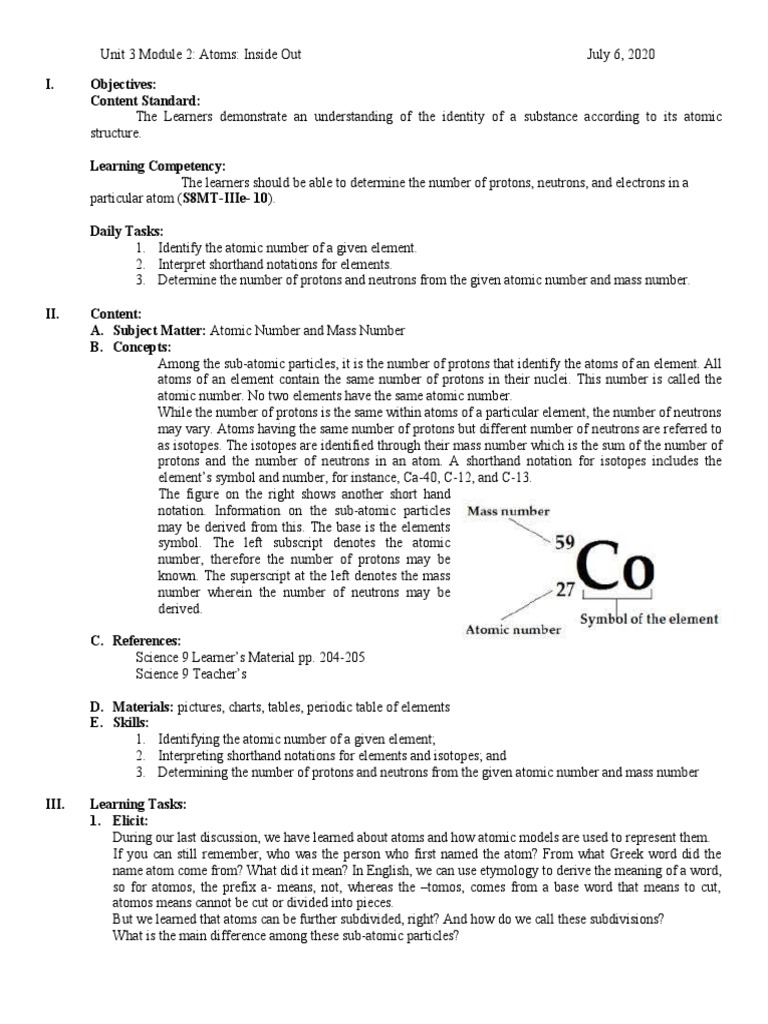 Understanding Atomic and Mass Numbers | PDF | Atoms | Chemical Elements