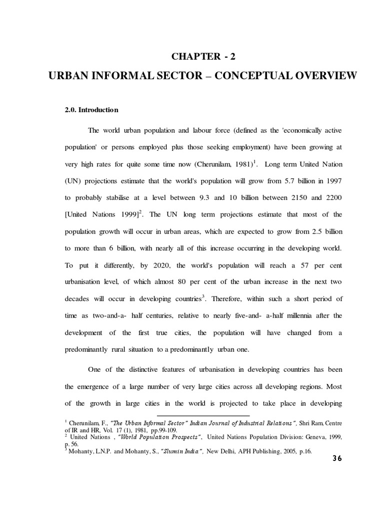 Urban Informal Sector - Conceptual Overview: Chapter - 2 | Download ...