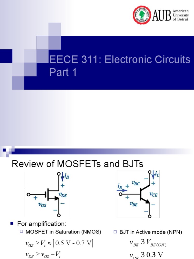 EECE 311: Electronic Circuits | PDF | Bipolar Junction Transistor ...
