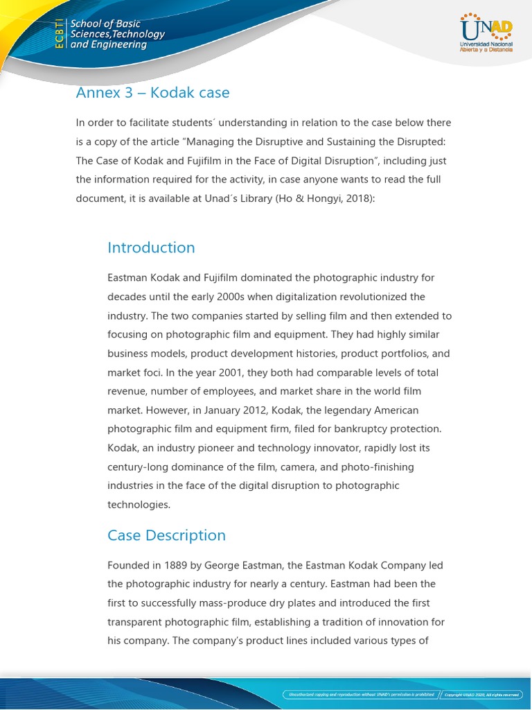 Kodak's Digital Disruption Struggle | PDF | Fujifilm | Business