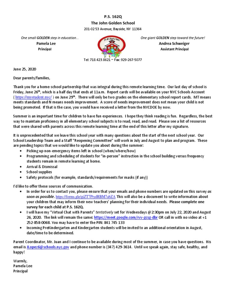 Parent Letter