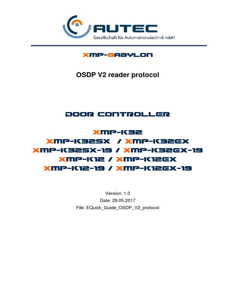 Equick Guide Osdp V2 Protocol V1.0 PDF | PDF | Telecommunications ...