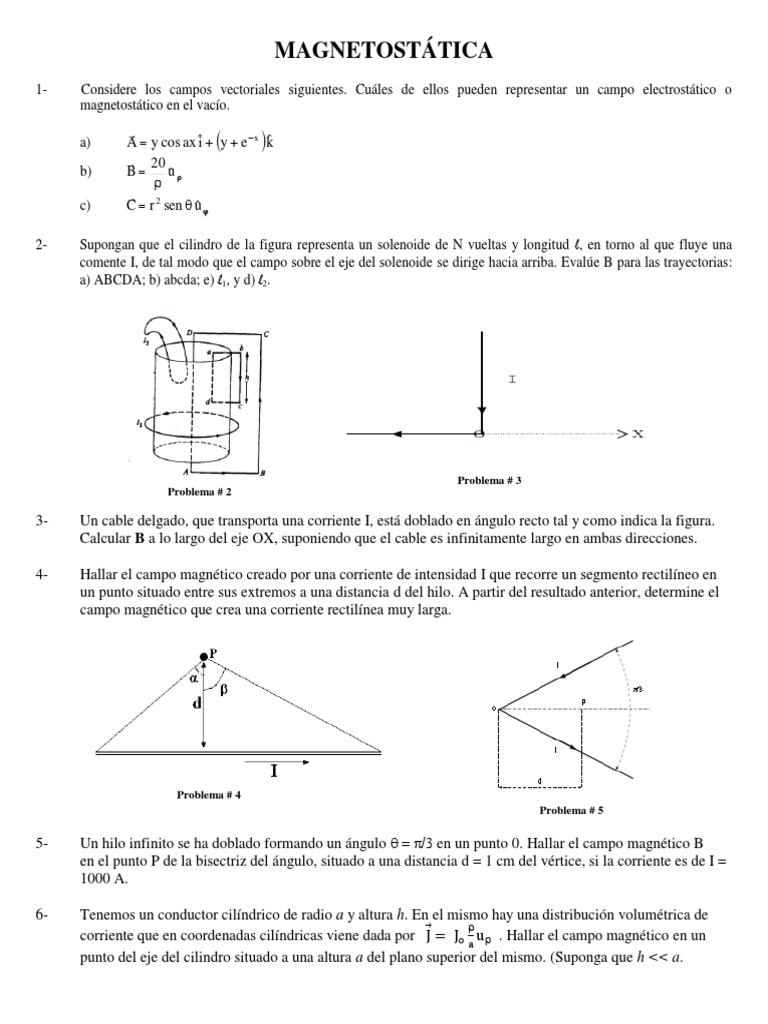 MAGNETOSTÁTICA | PDF | Campo magnético | Corriente eléctrica