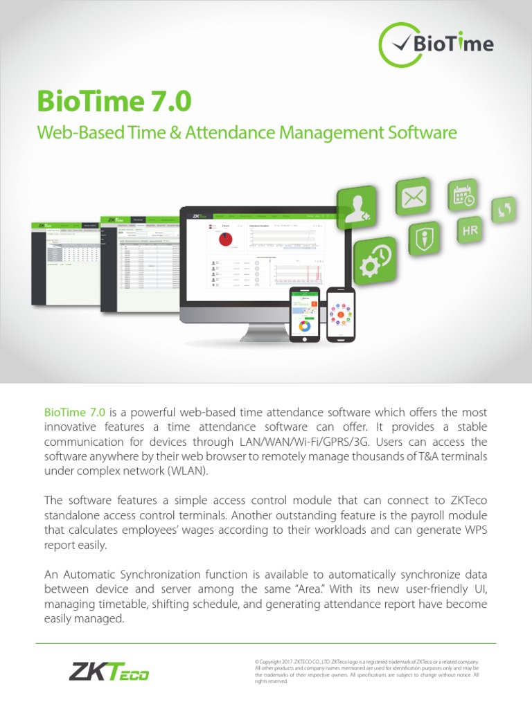 Biotime 7.0: Web-Based Time & Attendance Management Software | PDF ...