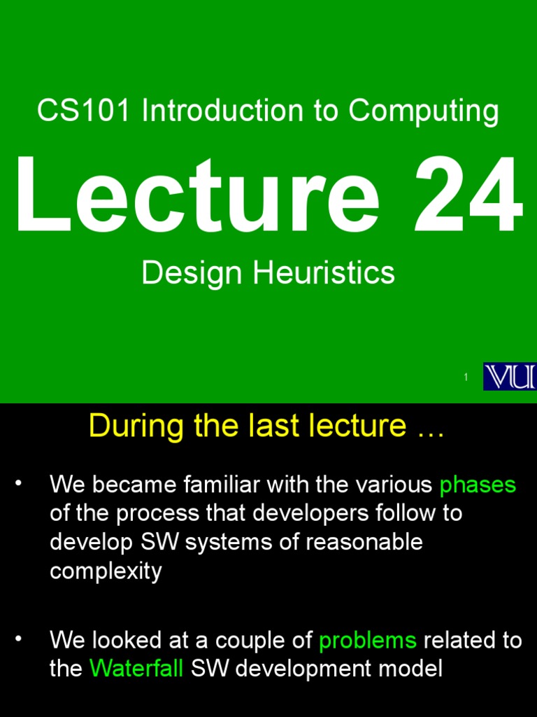 CS101 Introduction To Computing: Design Heuristics | PDF | Heuristic | System