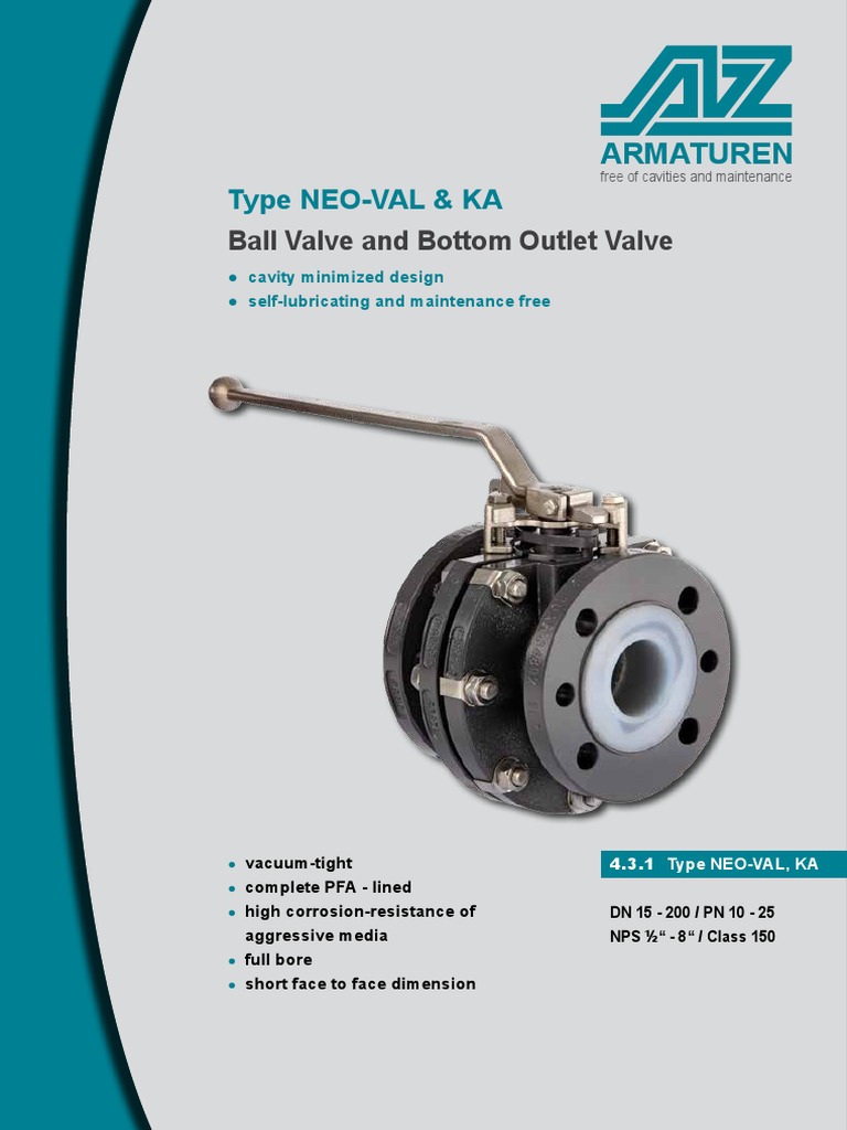 Type Neo-Val & Ka: Ball Valve and Bottom Outlet Valve | PDF | Valve ...