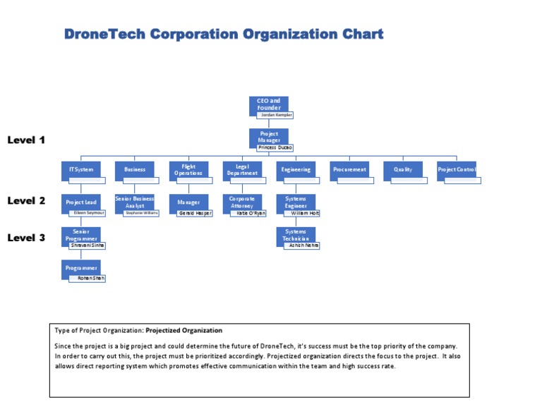 DroneTech Organization Chart PDF | PDF | Business (General) | Business