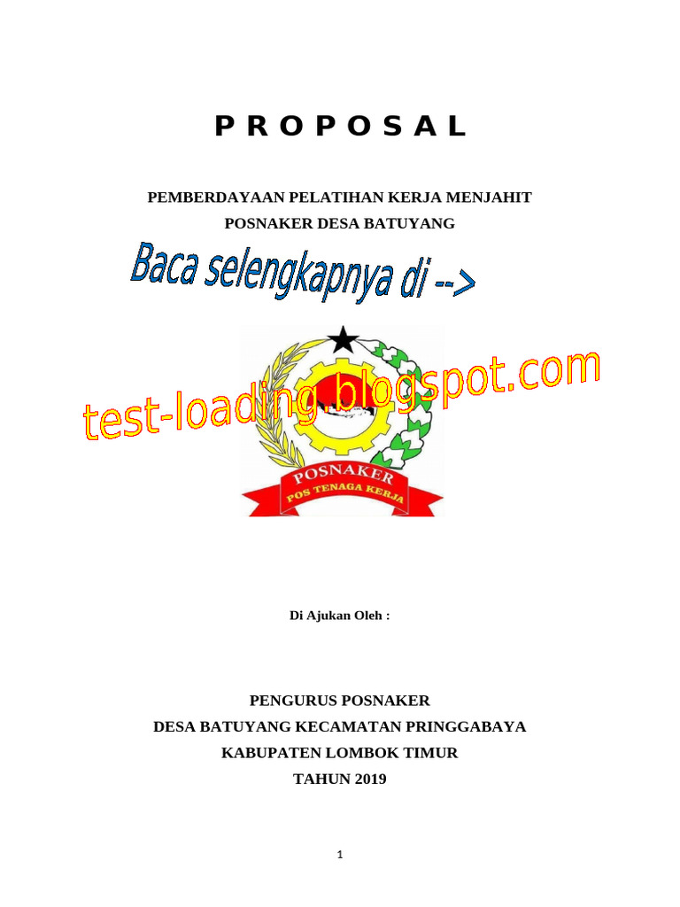 Proposal Pelatihan Menjahit Dan Rab | PDF