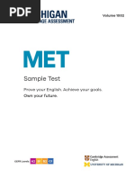 Michigan English Test Sample Questions | PDF | Tests | Test (Assessment)