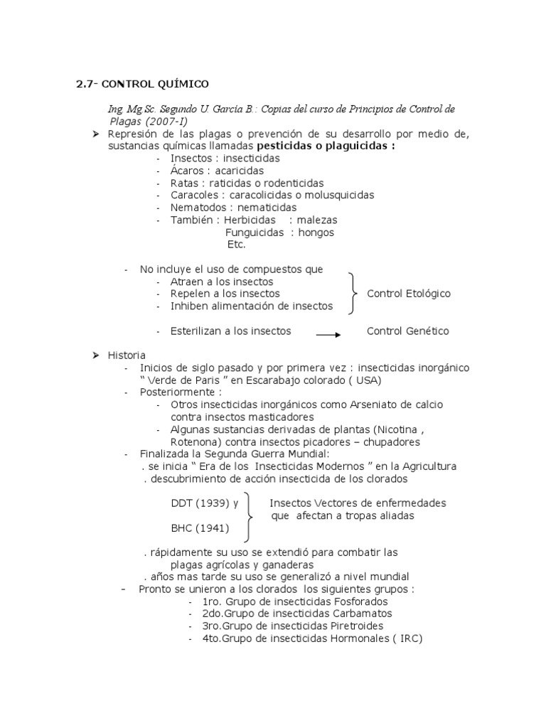 Control Químico | PDF | Pesticida | Insecticida