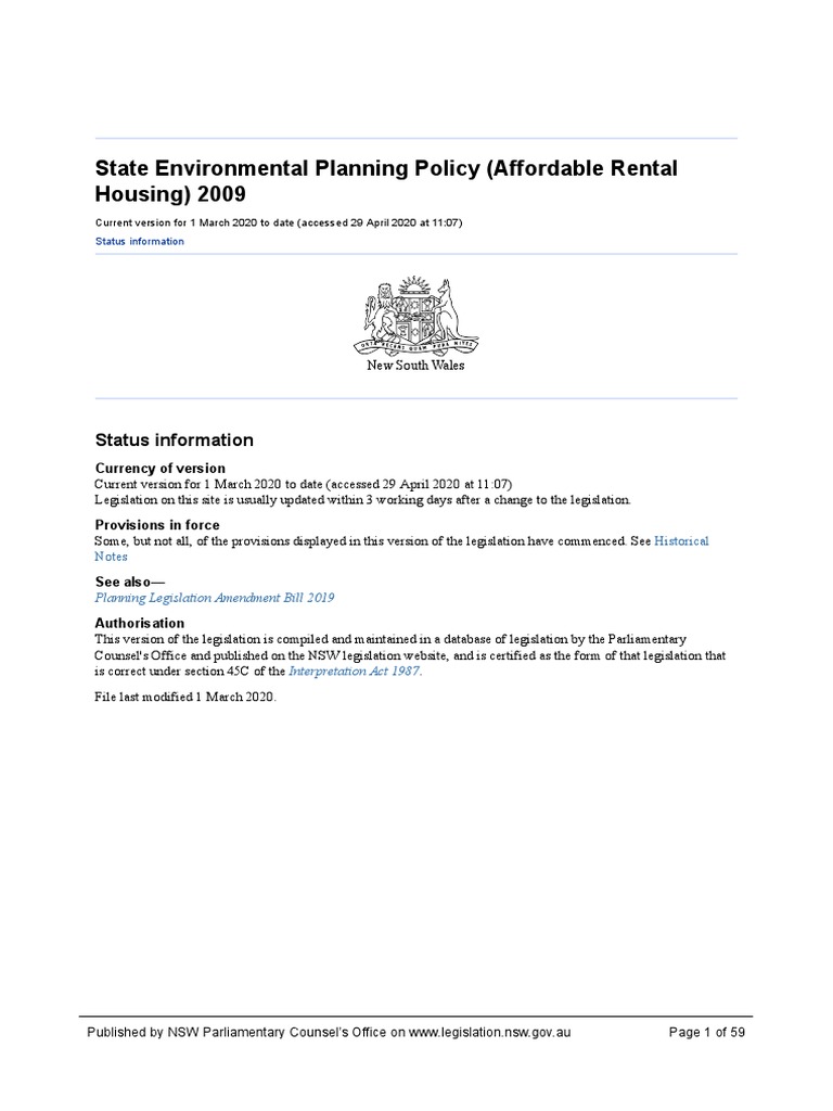 NSW Affordable Housing Policy Guide | PDF | Affordable Housing ...