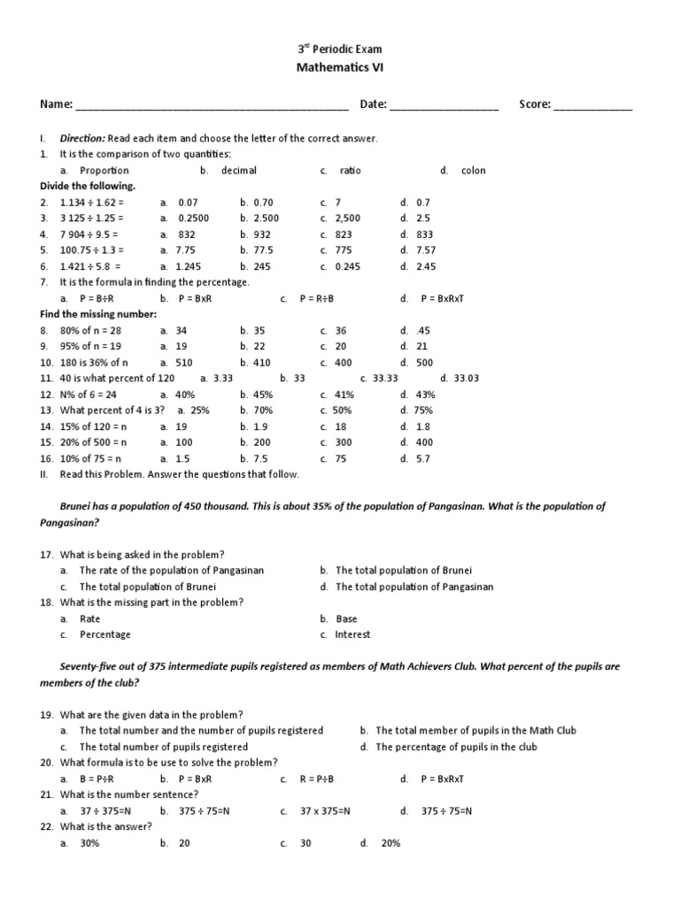 3rd Periodic Exam | Download Free PDF | Weight | Interest