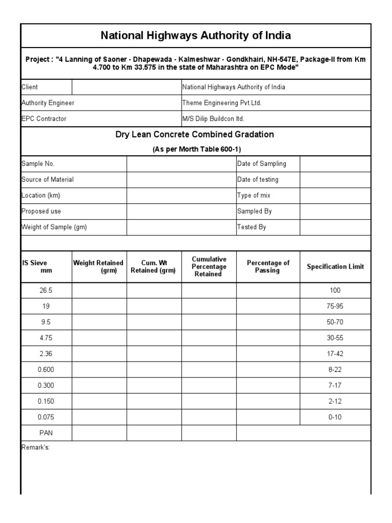 Combined Gradation For DLC Mix | PDF | Business | Nature