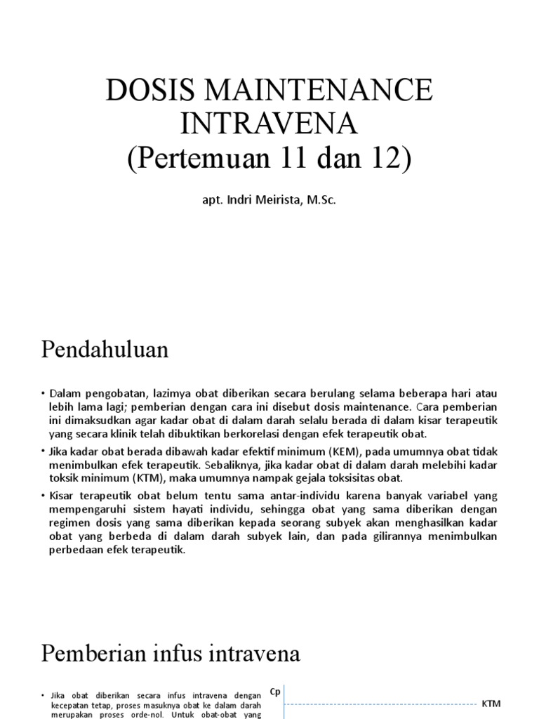 Dosis Maintenance Intravena (P11 & 12) | PDF