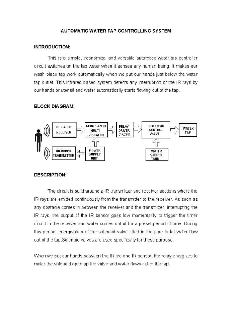 Water Tap Control System | PDF