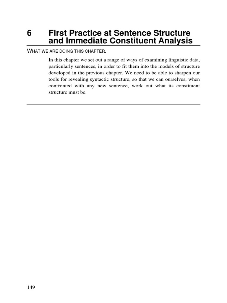 Analyzing Sentence Structure Through Reliable Tests: An Introduction to ...