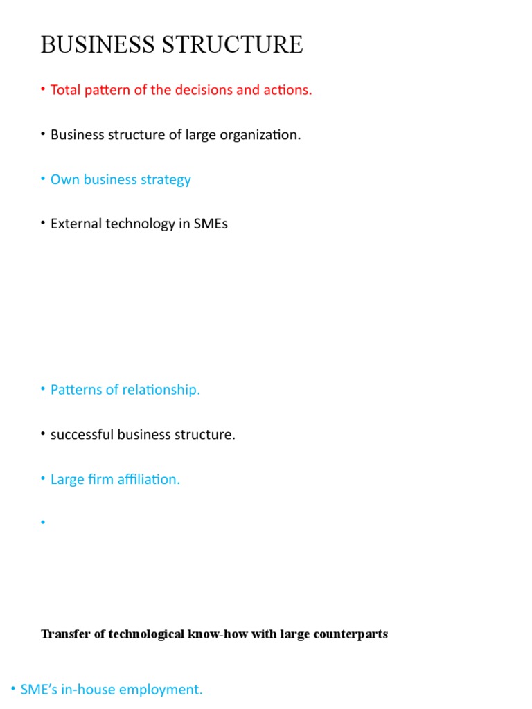 Strategies for Successful Business Structures and Knowledge Transfer in ...