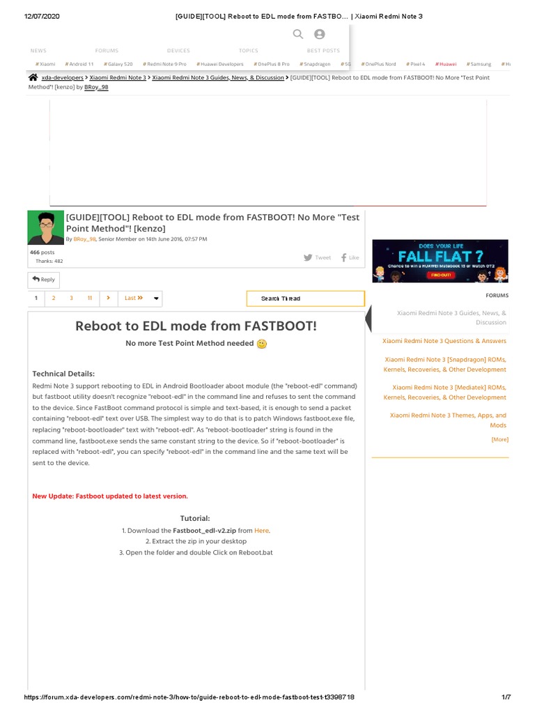 (GUIDE) (TOOL) Reboot To EDL Mode From FASTBO - Xiaomi Redmi Note 3 ...