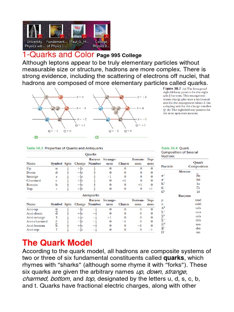 1-Quarks and Color: The Quark Model | PDF | Quark | Hadron