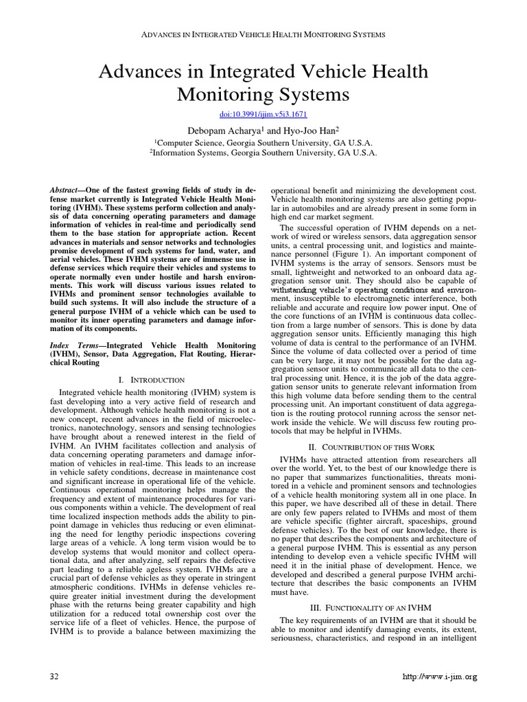 Advances in Integrated Vehicle Health Monitoring S PDF | PDF | Routing ...