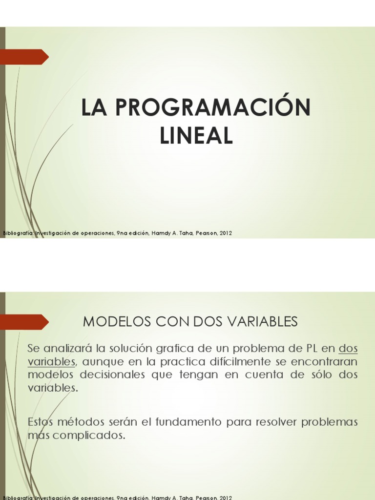 Programación Lineal - Modelo Con Dos Variables | PDF | La investigación de operaciones ...