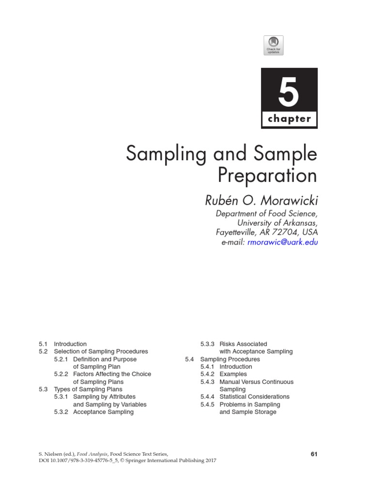 Sampling and Sample Preparation | PDF | Sample Size Determination ...