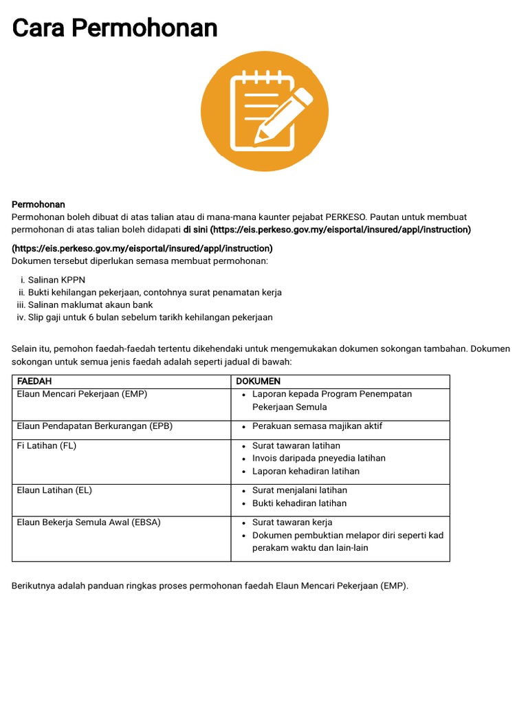 Cara Permohonan EIS Perkeso PDF | PDF