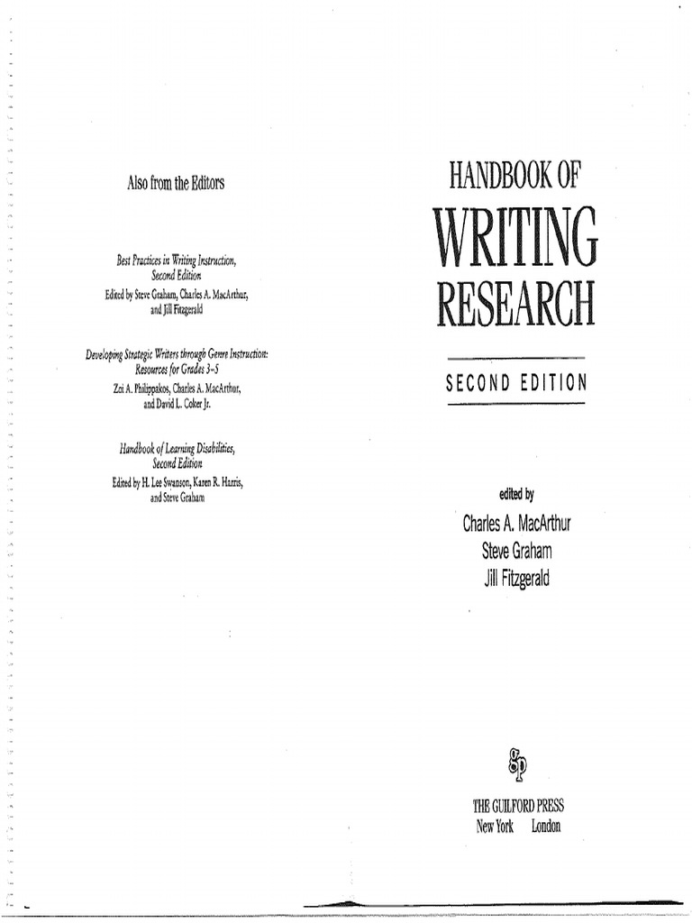 Handbook of Writing Research | PDF
