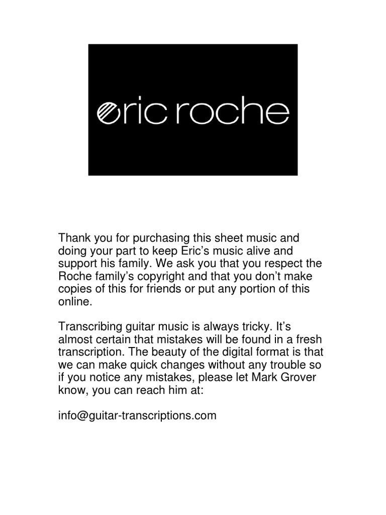 Eric Roche - TAB - SINGLE - Angel - Angel | PDF | Harmonic | Sound