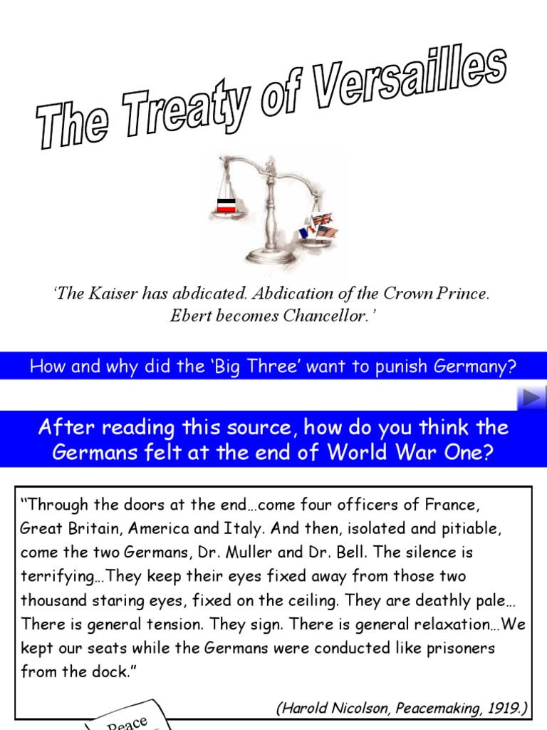 Treaty of Versailles: Allies' Perspectives | PDF | Treaty Of Versailles ...
