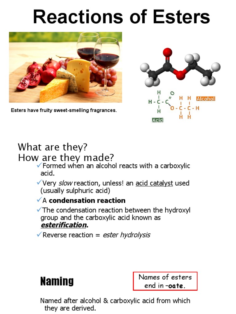 Lesson 11 Reactions of Esters | PDF | Ester | Chemical Compounds