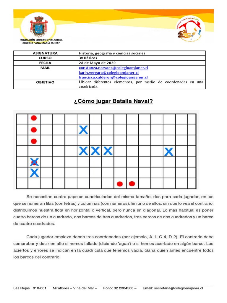 3° Básico - Historia - Cómo Jugar Batalla Naval (Juego) | PDF | Ocio ...
