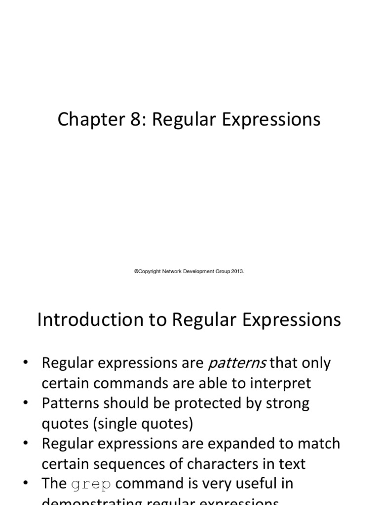 Chapter 8: Regular Expressions | PDF | Regular Expression | Computer Programming
