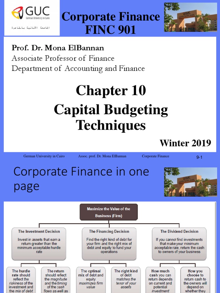 Corporate Finance FINC 901: Capital Budgeting Techniques | Download ...