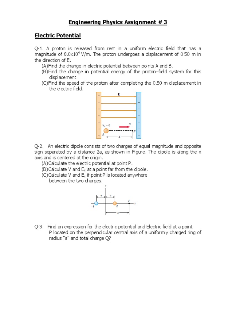 Assignment#3, Electric Potential, Capacitors | PDF | Capacitance ...