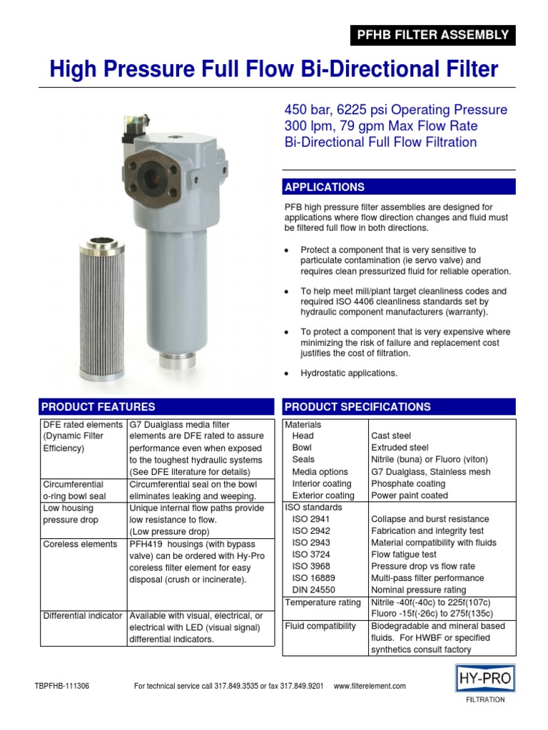 High Pressure Full Flow Bi-Directional Filter | Download Free PDF ...