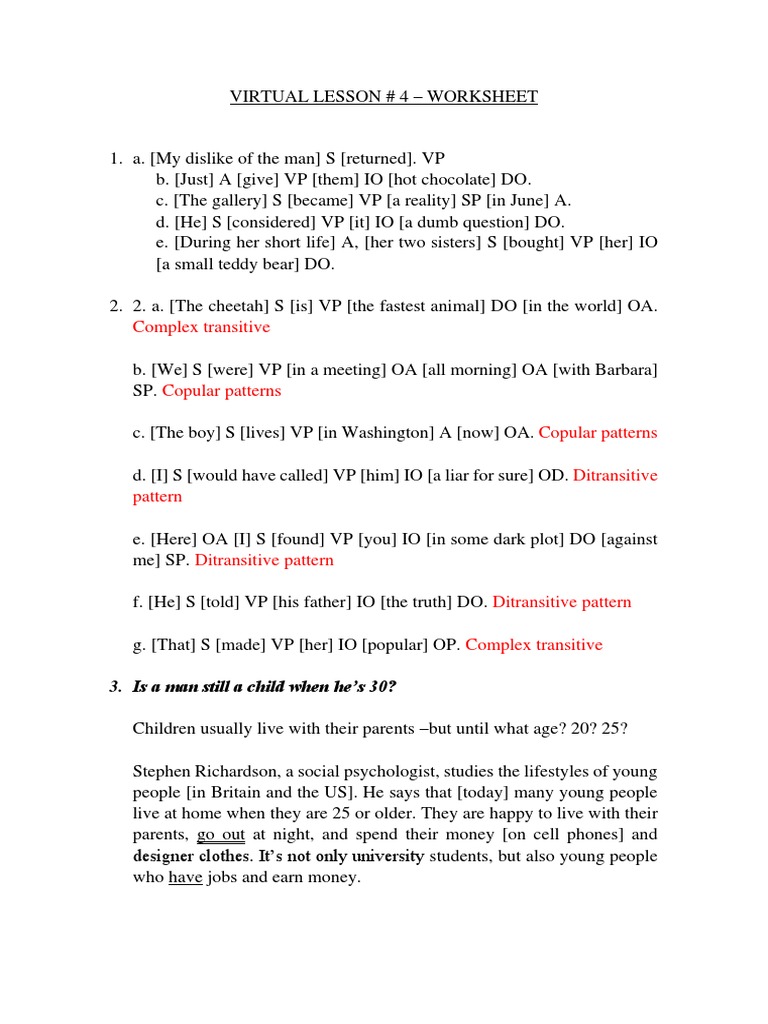 Complex Transitive: 3. Is A Man Still A Child When He's 30? | PDF ...