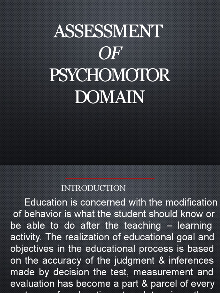 Assessment of Psychomotor Domain | PDF | Educational Assessment | Analysis