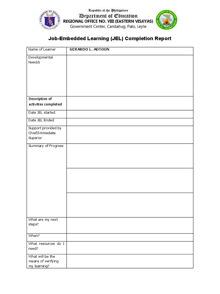 My JEL Completion Report | PDF | Educational Psychology | Education Theory