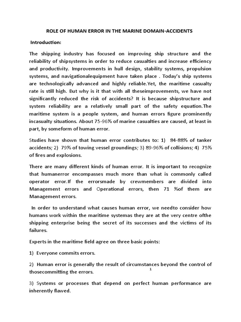 Human Error in Accidents-Ug-1 | PDF | Situation Awareness | Error
