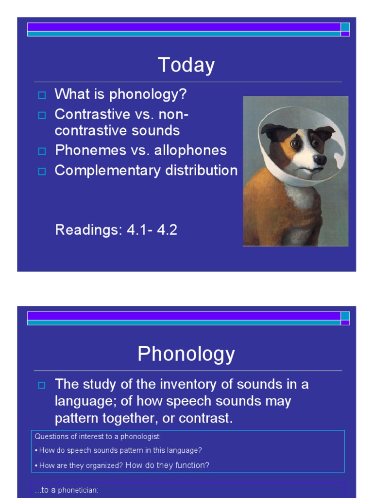 Today: What Is Phonology? Contrastive vs. Non-Contrastive Sounds ...