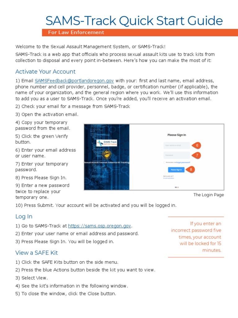Quick Start Guide - For Law Enforcement | PDF | Login | Button (Computing)