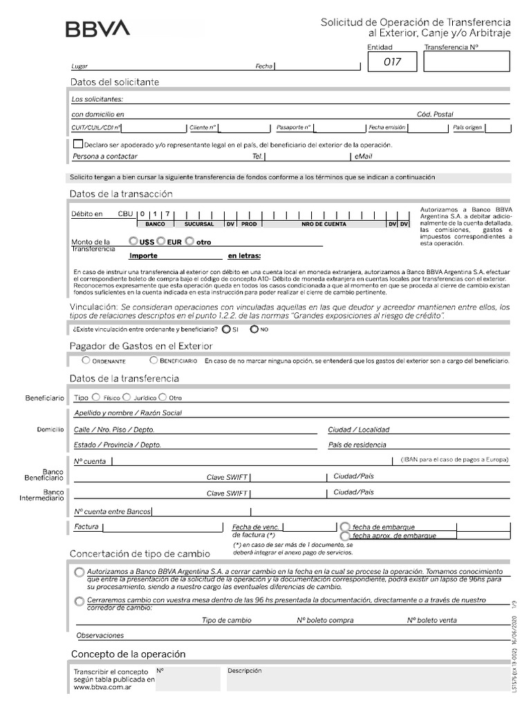 Formulario BBVA PDF | PDF