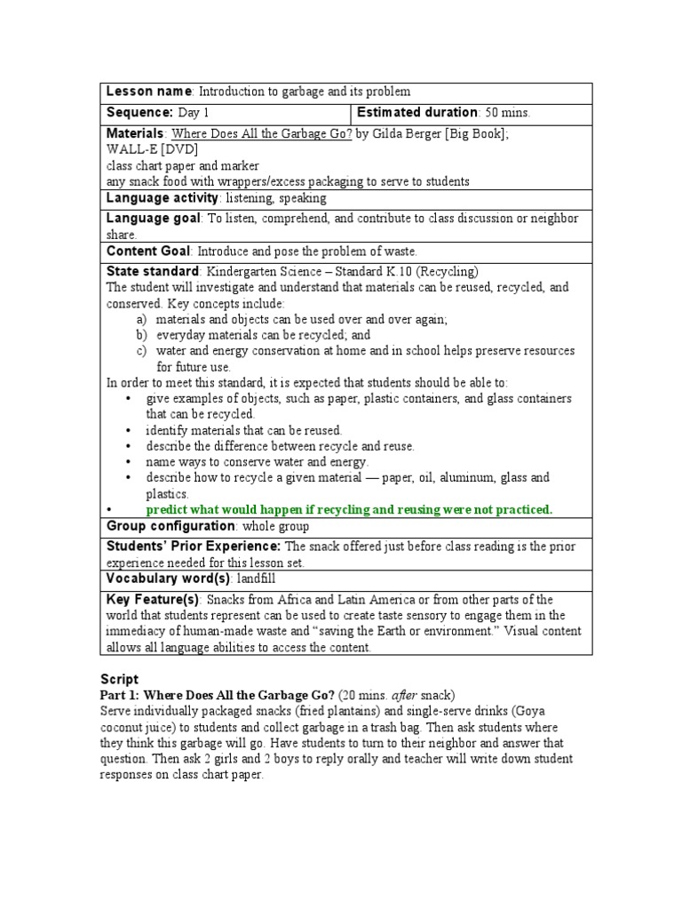 Understanding Garbage and Recycling | PDF | Recycling | Curriculum