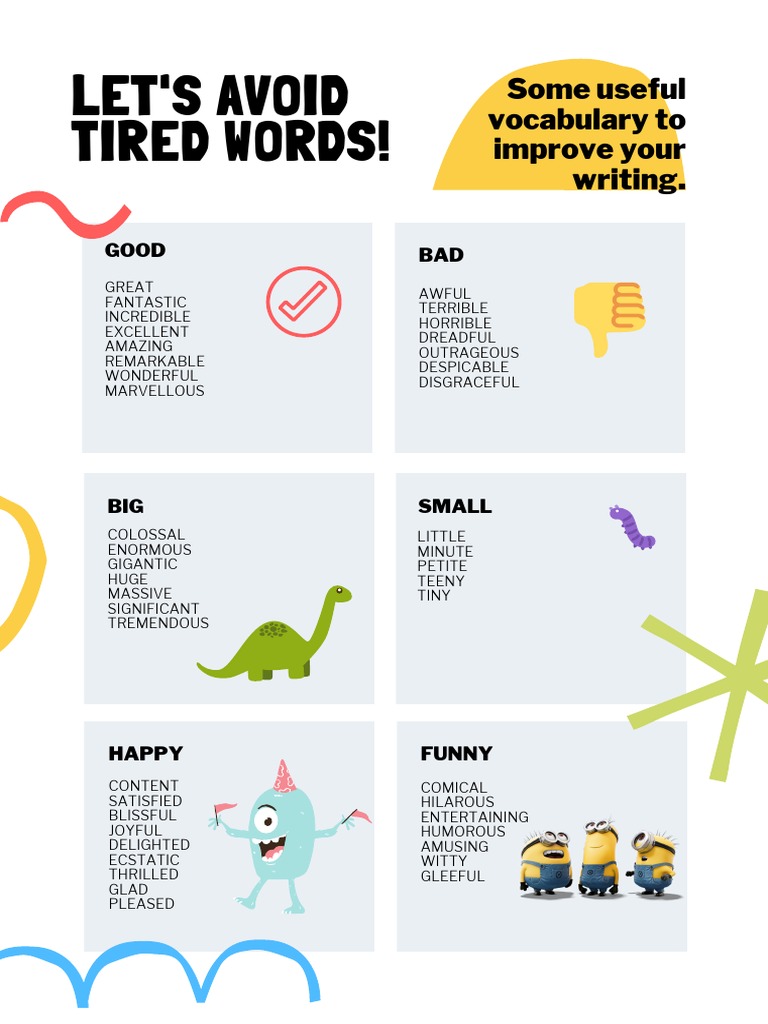 More Precise Vocabulary: An Introduction to Alternatives for Tired ...