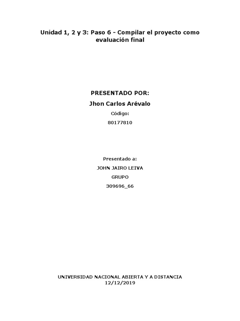 Tarea 6 Grupo 309696 66 Jhon Carlos Arevalo | PDF | Arduino | Microcontrolador