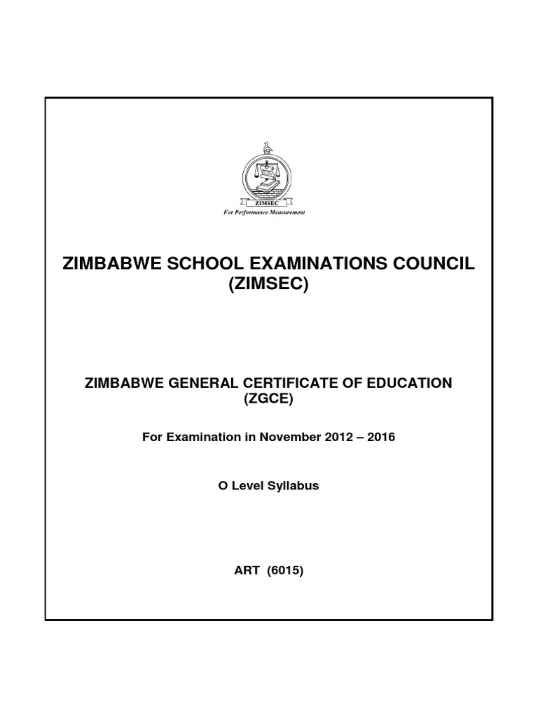 Zimbabwe School Examinations Council (Zimsec) : Zimbabwe General ...